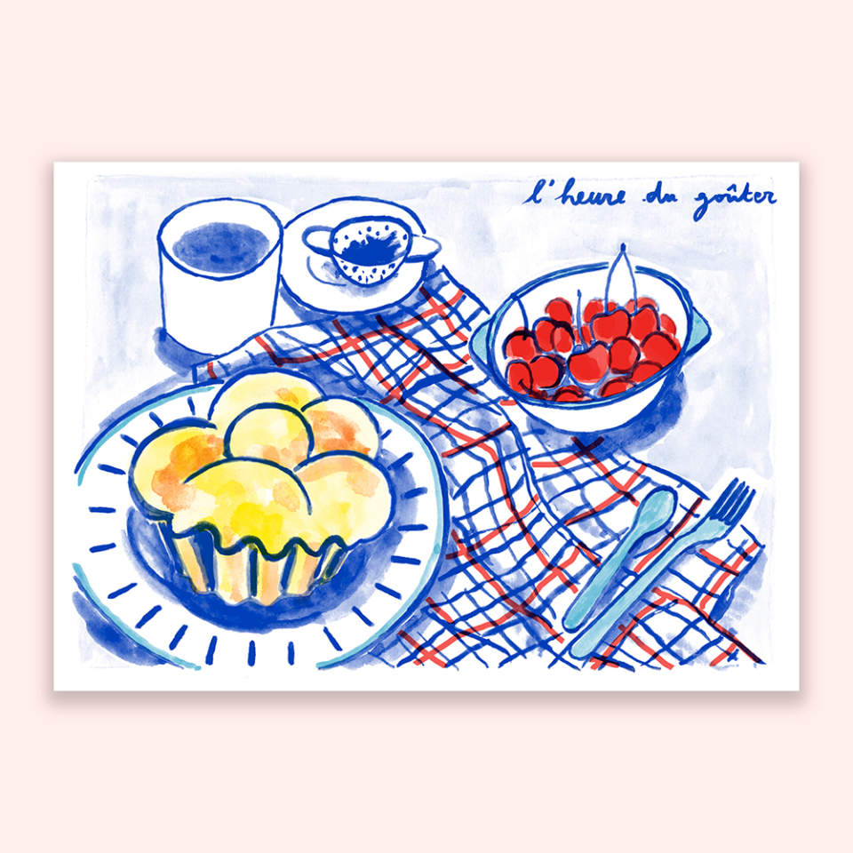 L’heure du goûter, carte postale